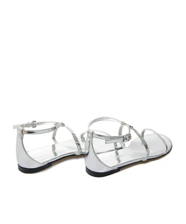 Alexander McQueen Strappy Metallic Sandals - Gray
