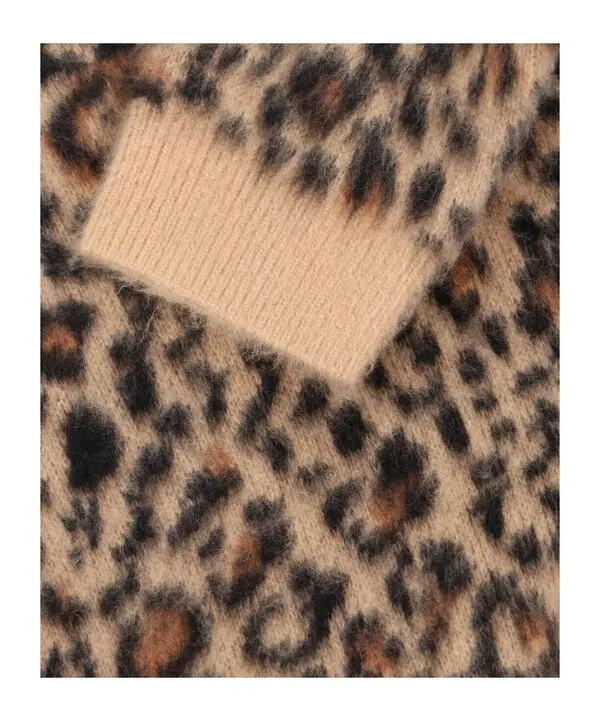 NILI LOTAN Leopard Print Brushed Sweater