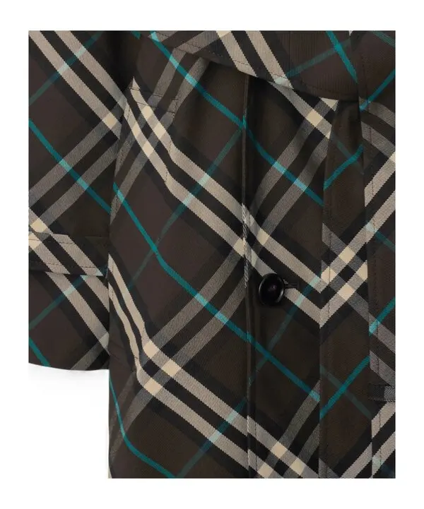 Burberry Double Breasted Belted Checked Trench Coat - Snug