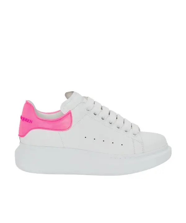Alexander McQueen Low-top Sneakers With Chunky Sole And Glossed Detail - White/bright Pink