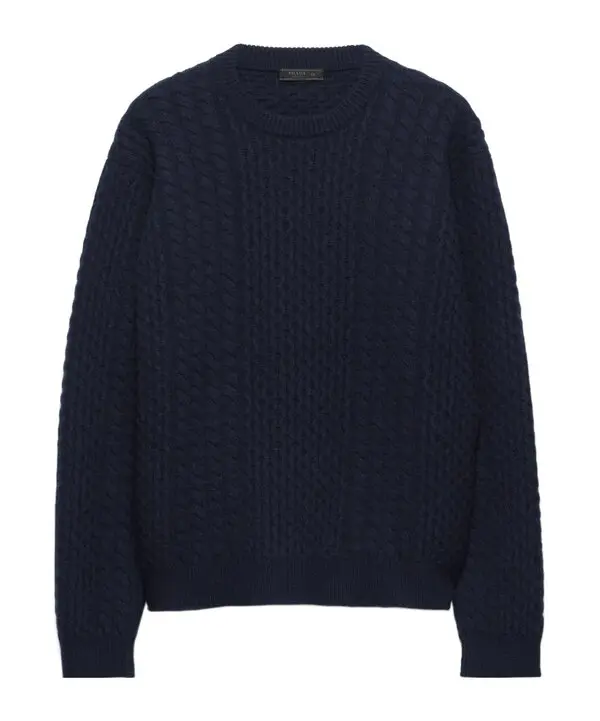 Prada Cable Knit Wool Sweater - Blue