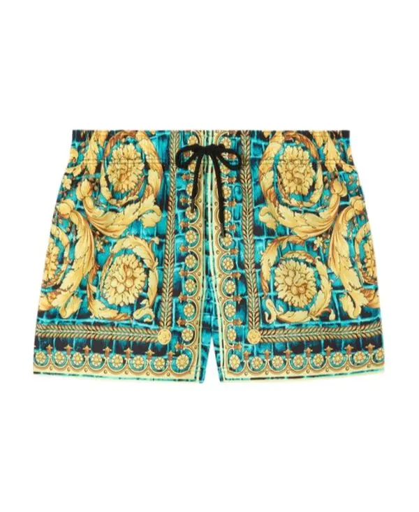 Versace Pattern-printed Drawstring Swim Shorts - Multicolor