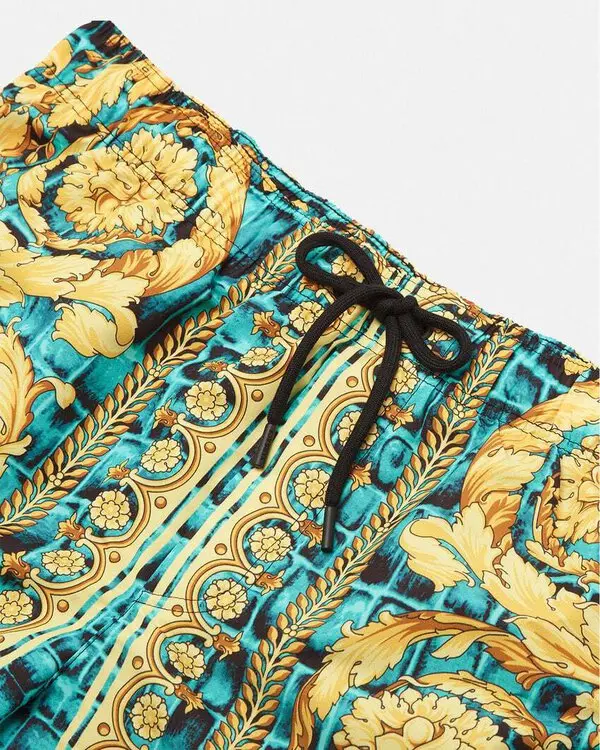 Versace Pattern-printed Drawstring Swim Shorts