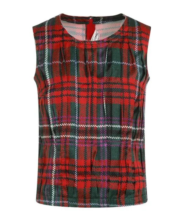 Comme Des Garçons Checked Sleeveless Top