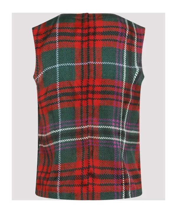 Comme Des Garçons Checked Sleeveless Top