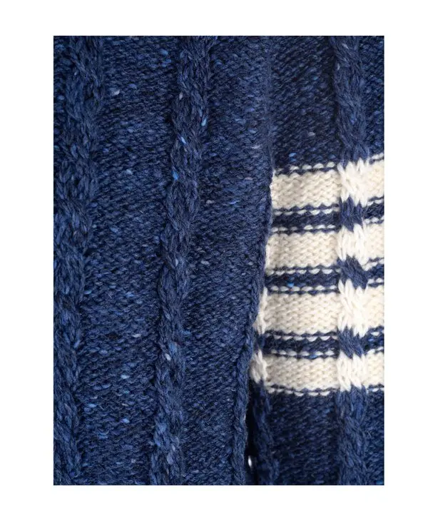 Thom Browne Rwb Stripe Cable-knit Crewneck Jumper