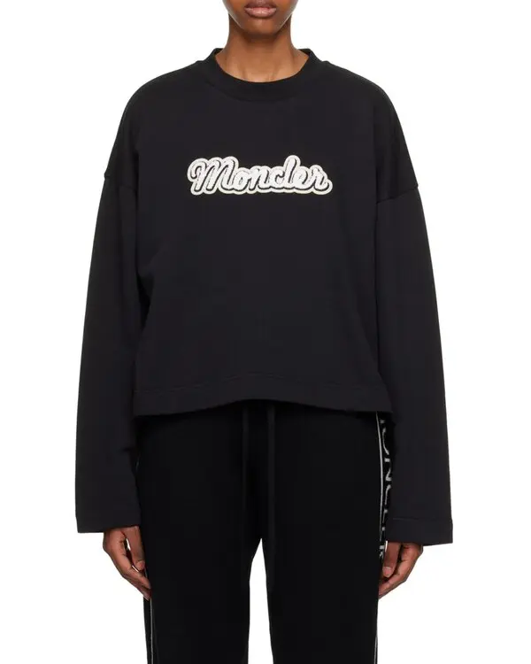 Moncler Logo Crewneck Sweatshirt - Black