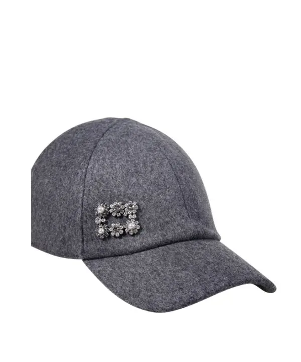 ROGER VIVIER Embellished Baseball Cap - Grey