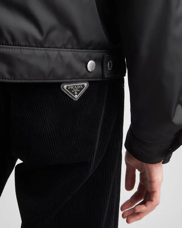Prada Pinwale Logo Casual Pants