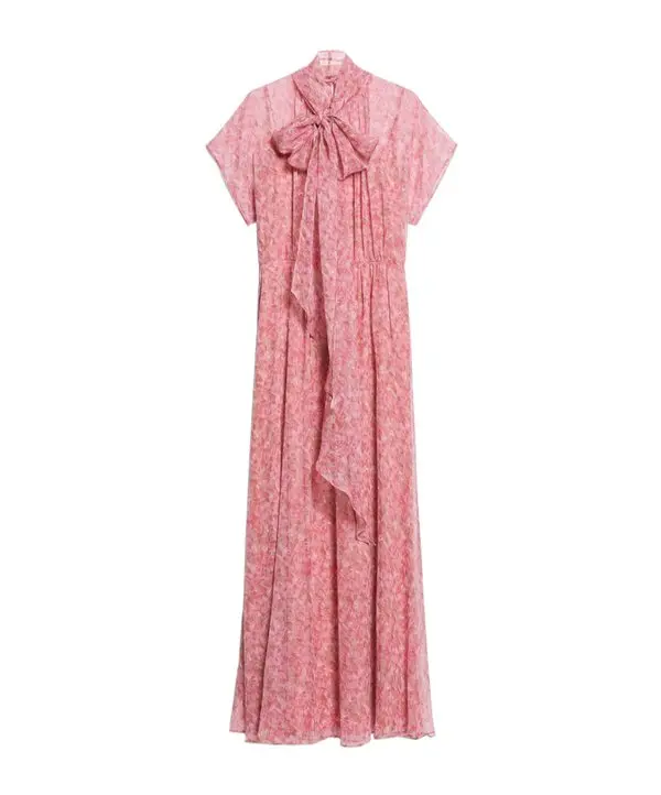 Max Mara Pleated Printed Dress - Peony