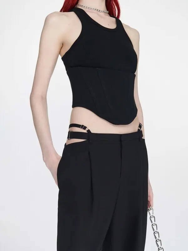 DION LEE Corset-style Top - Black