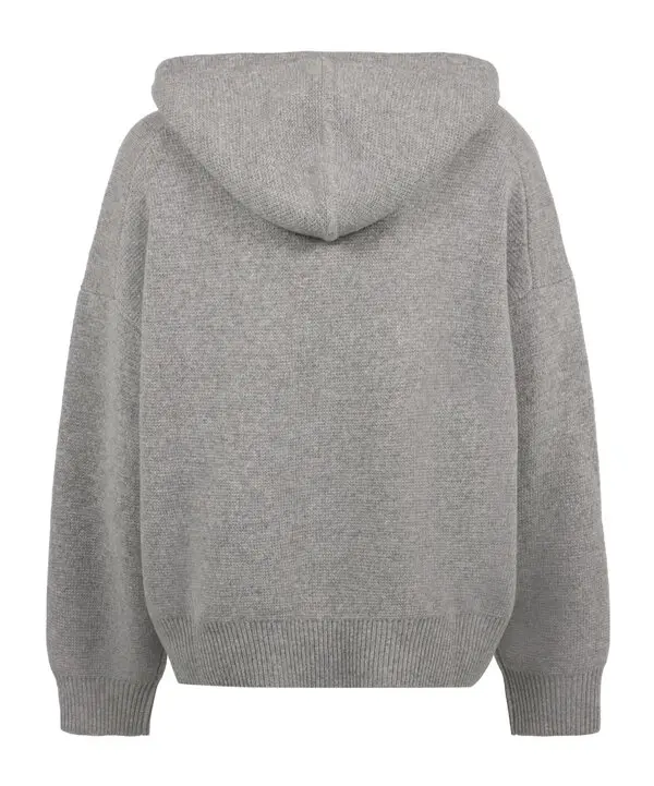 NILI LOTAN Dana Knit Pullover Hoodie - Gray
