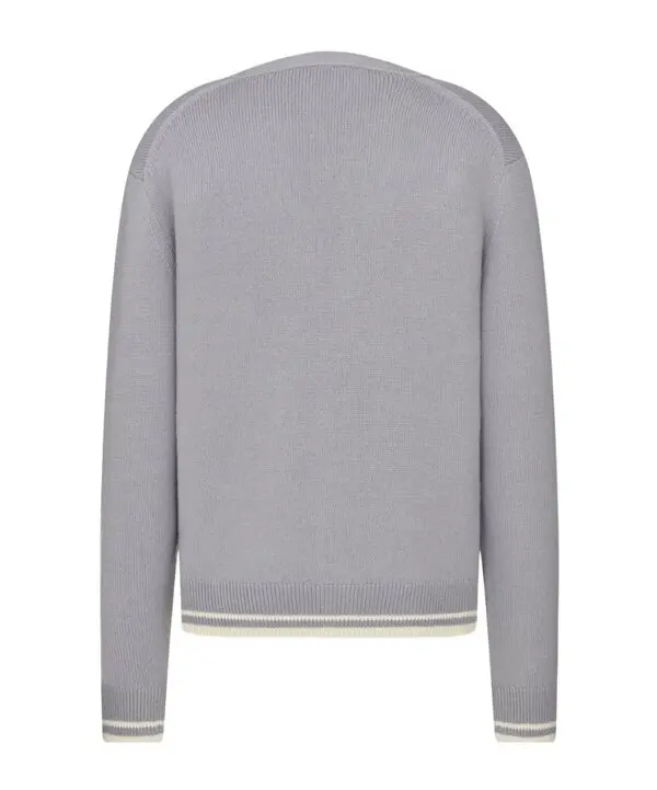 Dior Embroidered Logo Button-up Cardigan - Grey