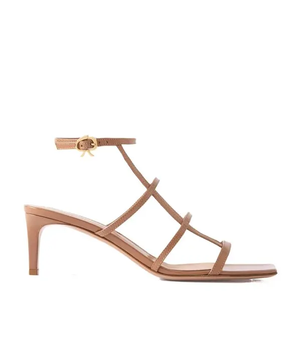 GIANVITO ROSSI Mondry 55mm Leather Sandals - Brown