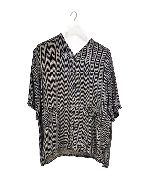 UMA WANG Long-sleeved Shirt With Herringbone Pattern