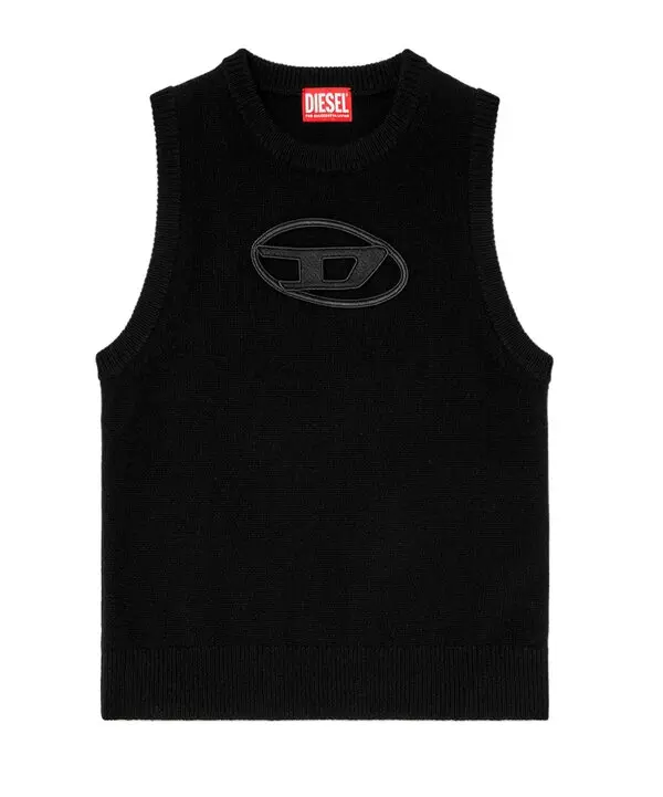 DIESEL® M-argarin-sl Knitted Tank Top - Black