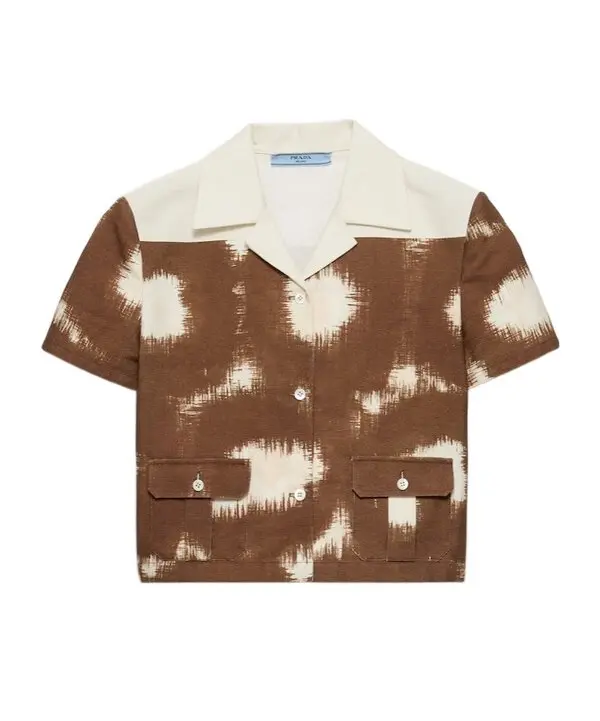 Prada Printed Short Sleeve Shirt - Tobacco
