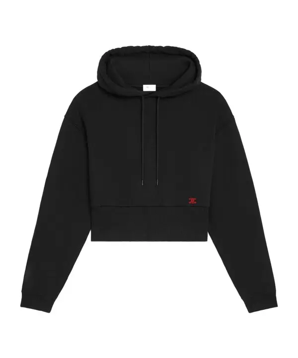 Celine Cropped Hoodie In Cotton Fleece