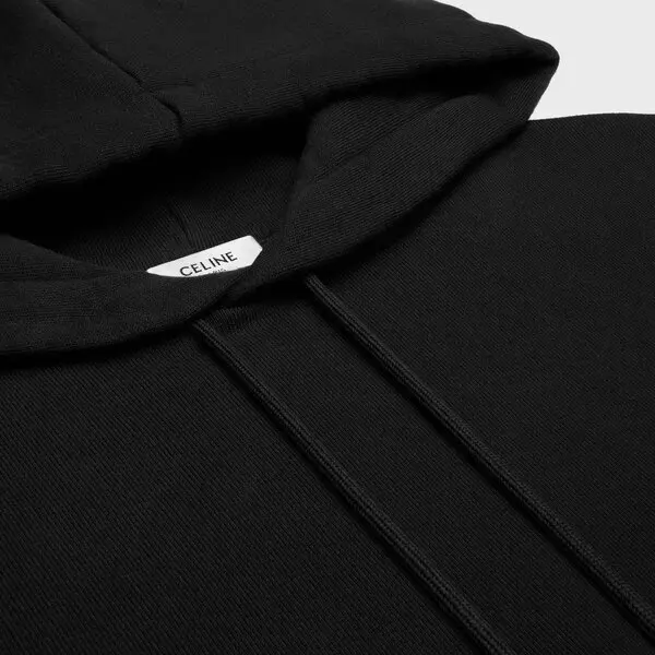 Celine Cropped Hoodie In Cotton Fleece