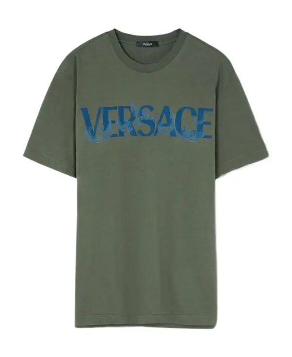 Versace Logo Printed Crewneck T-shirt