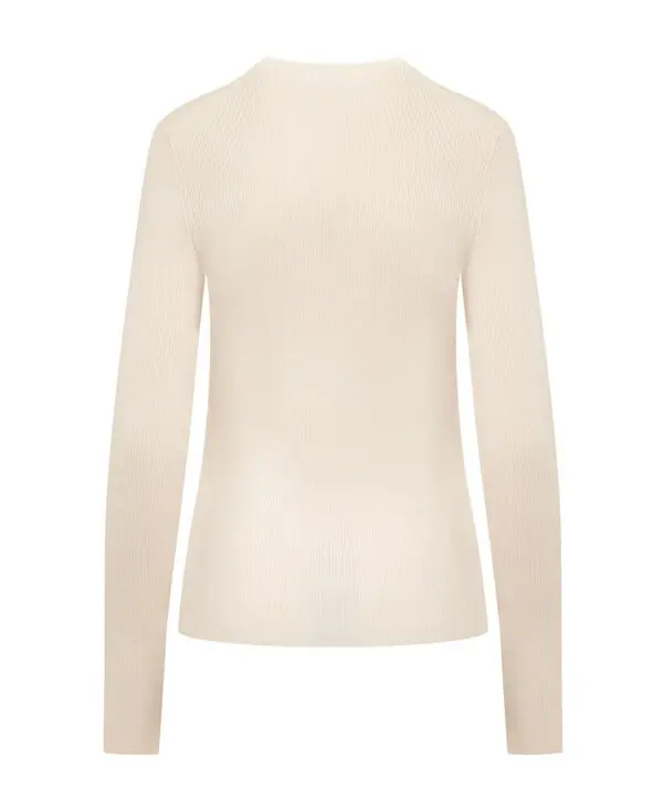 JIL SANDER Ribbed Crewneck Long Sleeve Jumper - Nude