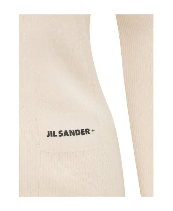 JIL SANDER Ribbed Crewneck Long Sleeve Jumper - Nude