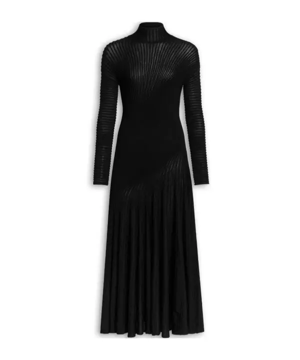Alaïa Twisted Wool Knit Midi Dress