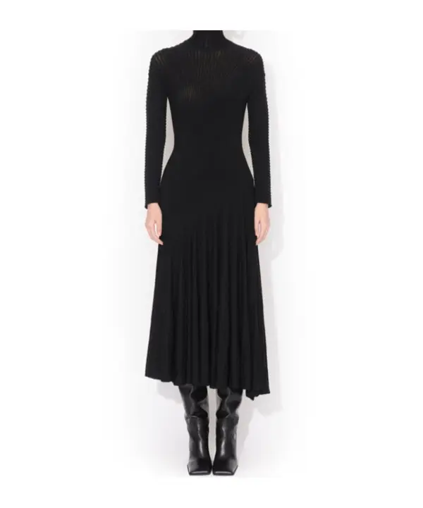 Alaïa Twisted Wool Knit Midi Dress