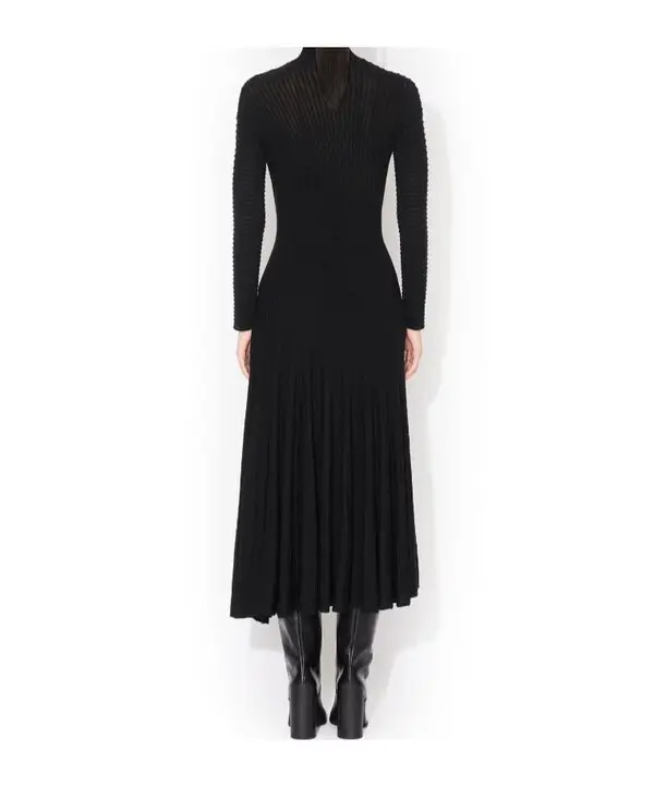 Alaïa Twisted Wool Knit Midi Dress
