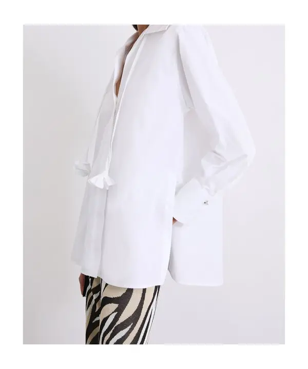 Marella Cotton Poplin Shirt With Adjustable Neckerchief