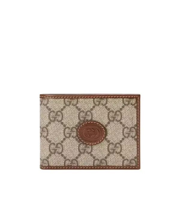 Gucci Printed Logo Folded Wallet - Nude