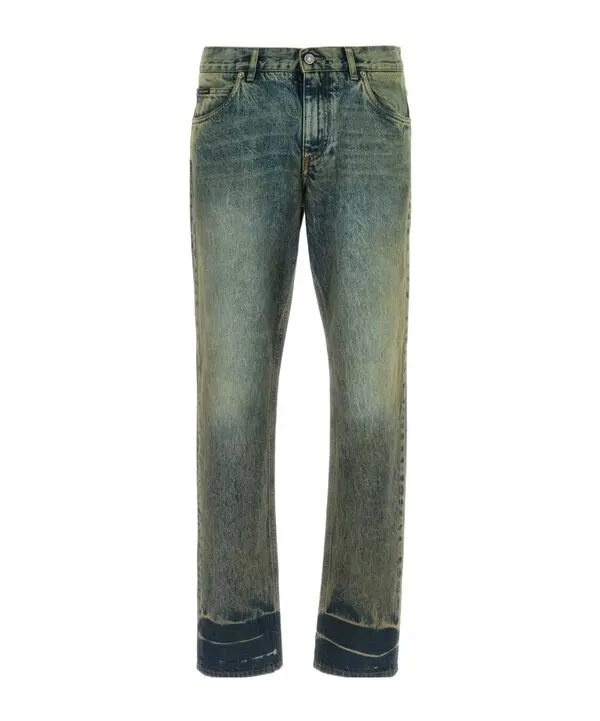 Dolce & Gabbana Logo Plaque Jeans - Denim Blue