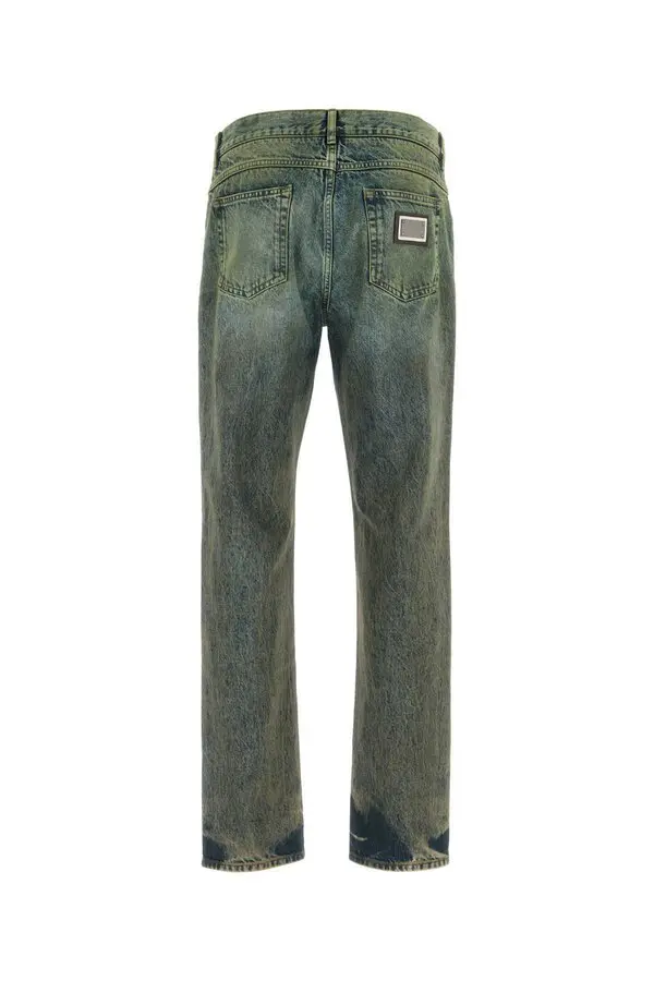 Dolce & Gabbana Logo Plaque Jeans - Denim Blue