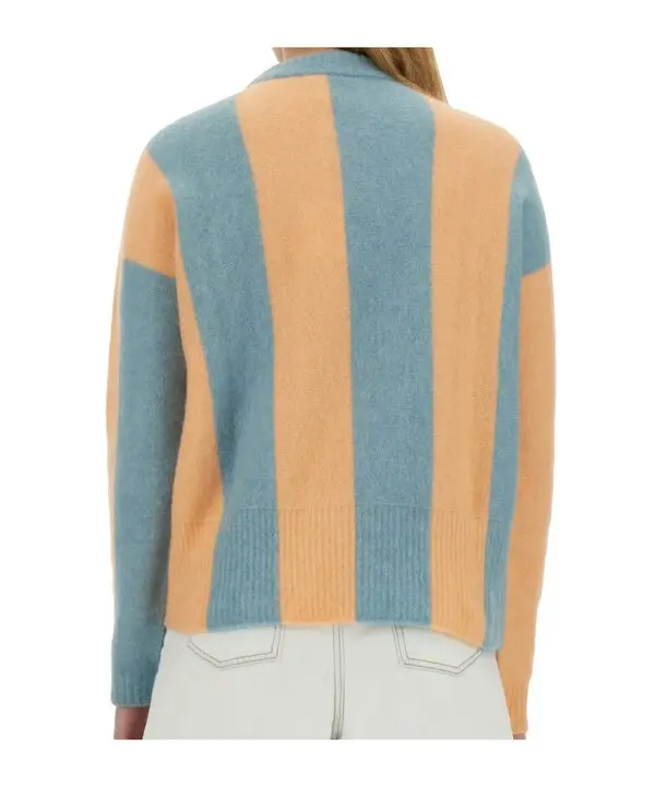 ALYSI Stripe Detailed Knitted Sweater - Nude