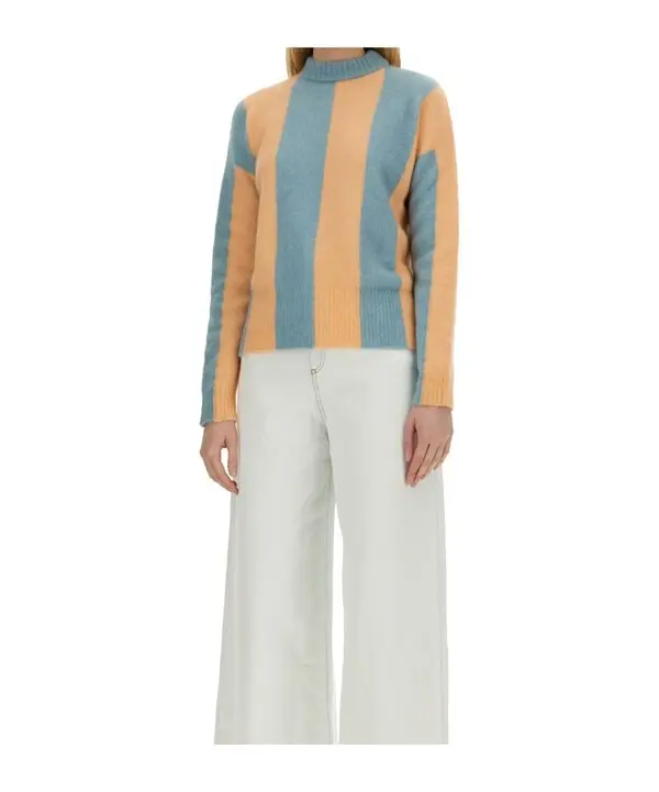 ALYSI Stripe Detailed Knitted Sweater - Nude