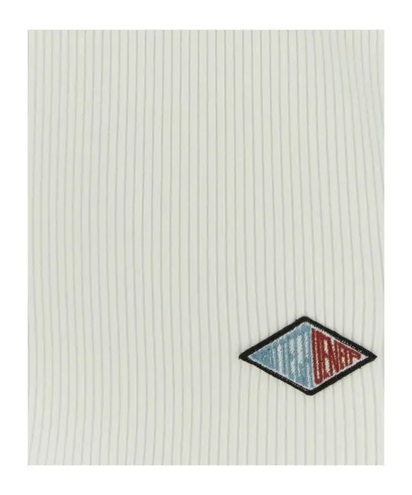 Bottega Veneta Sleeveless Ribbed Tank Top With Contrasting Logo Patch - White