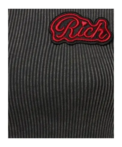 Alessandra Rich Ribbed Vest With Embroidered Logo Patch