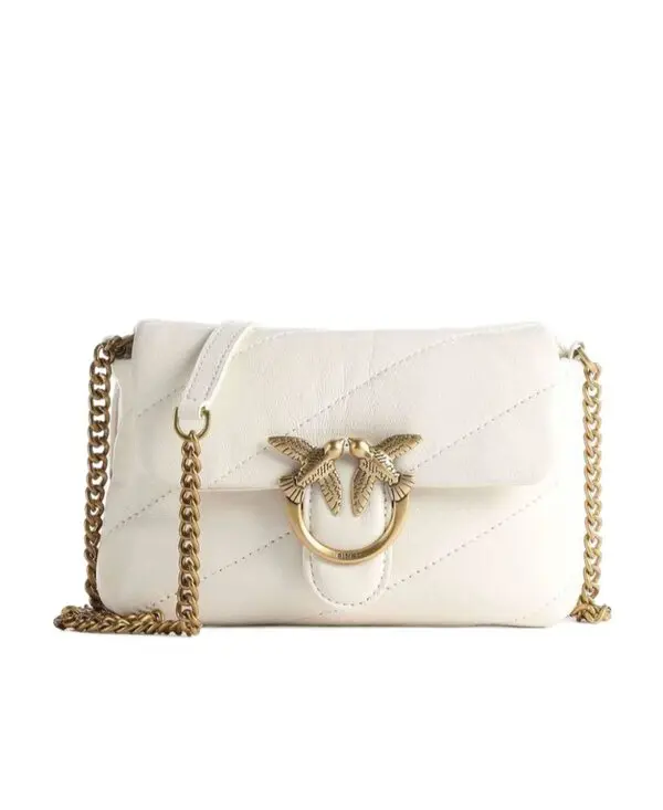 Pinko Love Baby Puff Quilted Crossbody Bag - White