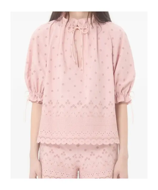 Valentino Garavani Puff-sleeved Blouse With Ruffled Details