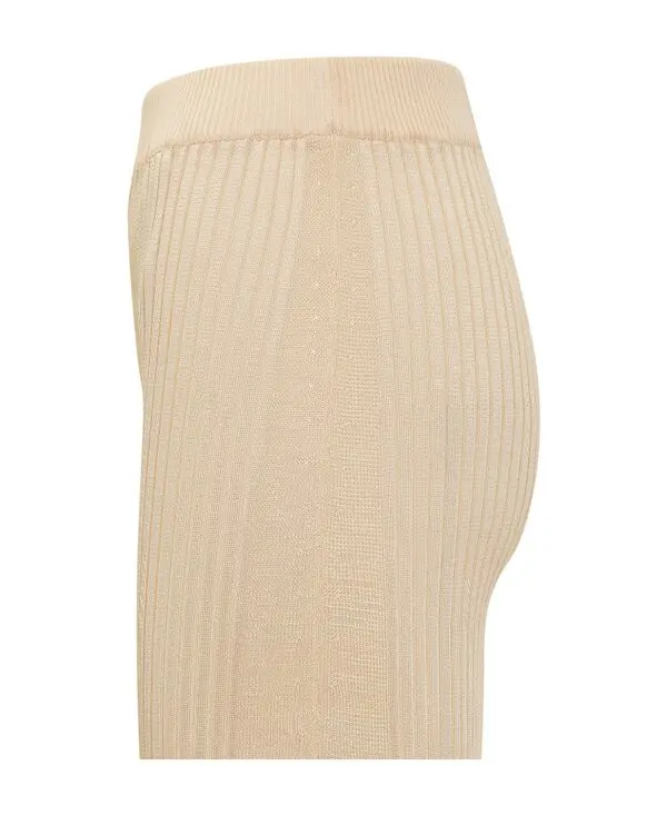 JIL SANDER High-waisted Ribbed Knit Trousers - Nude
