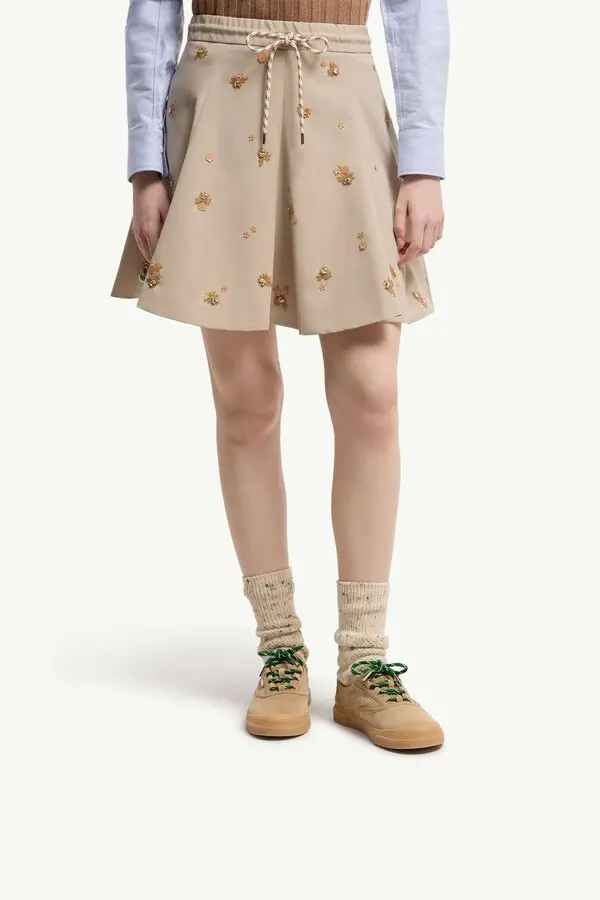 Moncler Vera Suede Lace-up Sneakers - Beige