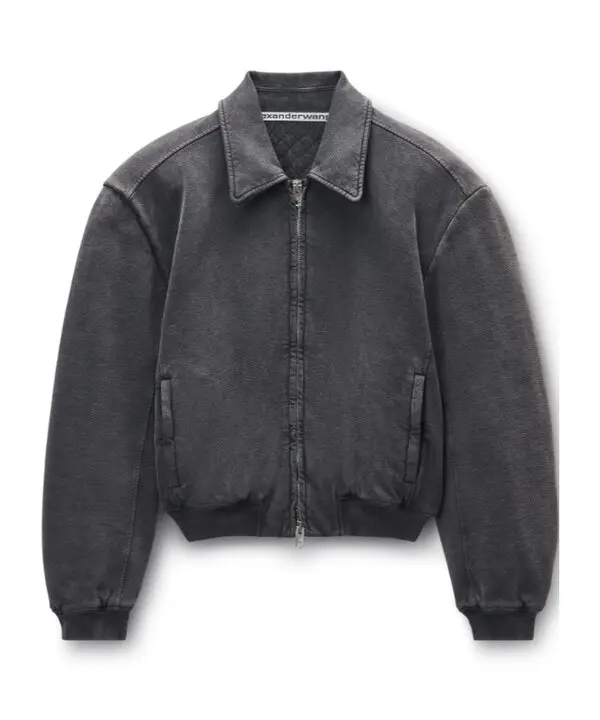 Alexander Wang Oversized Zip-up Moto Jacket - Grey