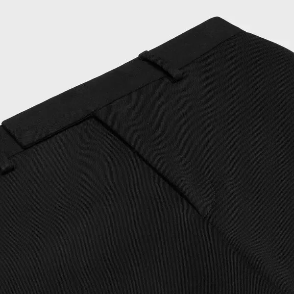 Celine Diagonal Wool Trousers - Black