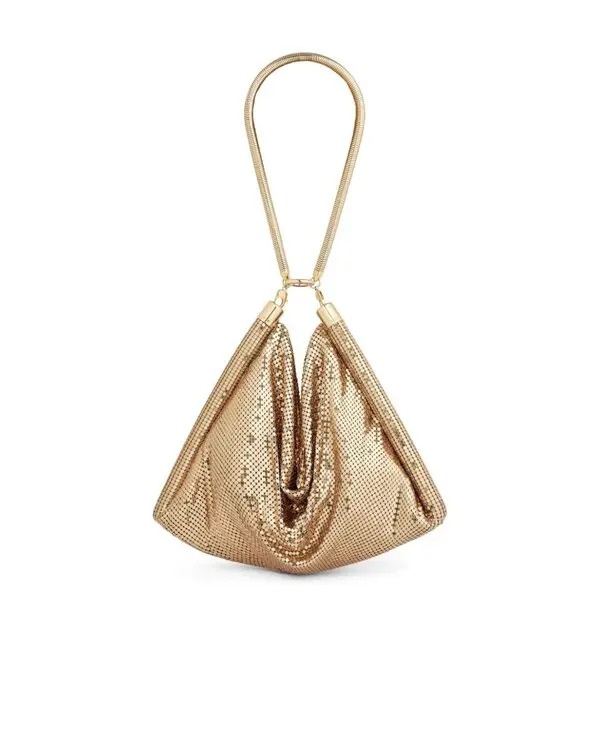 Rabanne Pixel Tube Metallic Shoulder Bag - Nude