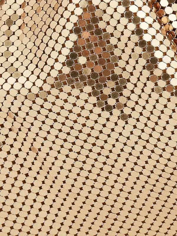 Rabanne Pixel Tube Metallic Shoulder Bag - Nude