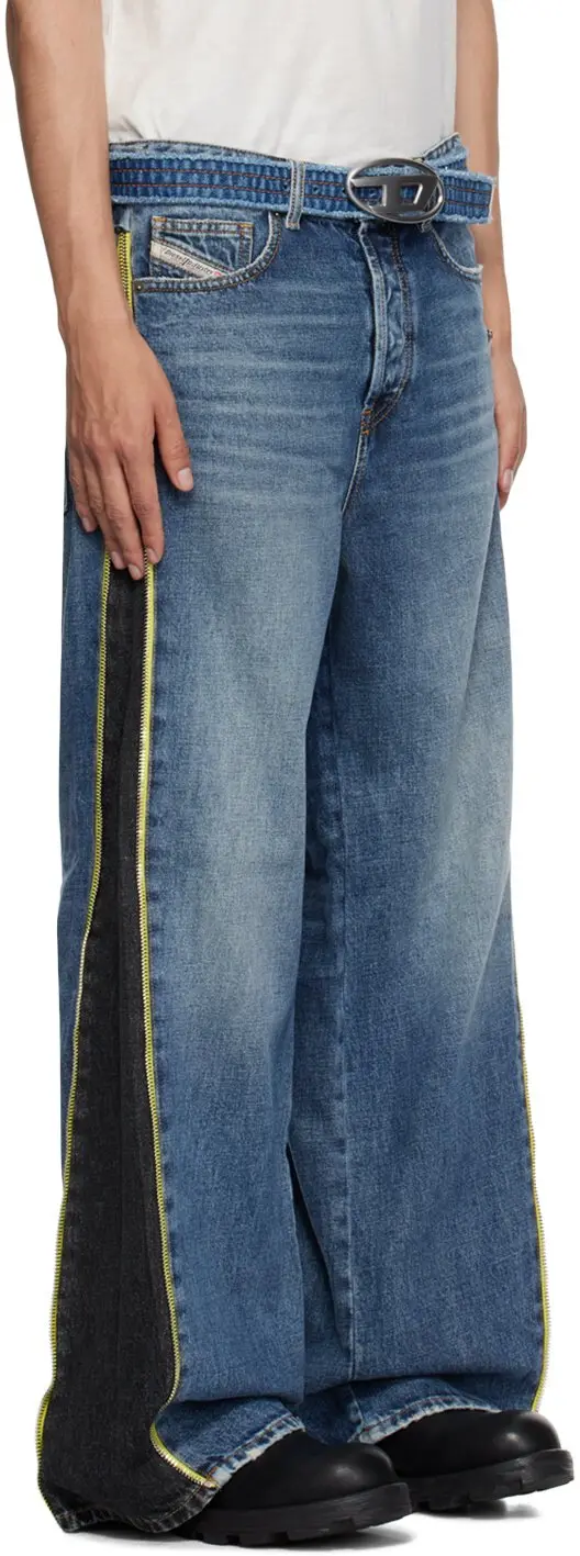 DIESEL® Logo-patch Wide-leg Jeans