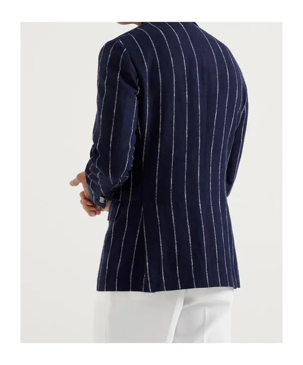 Brunello Cucinelli Striped Double-breasted Blazer - Black