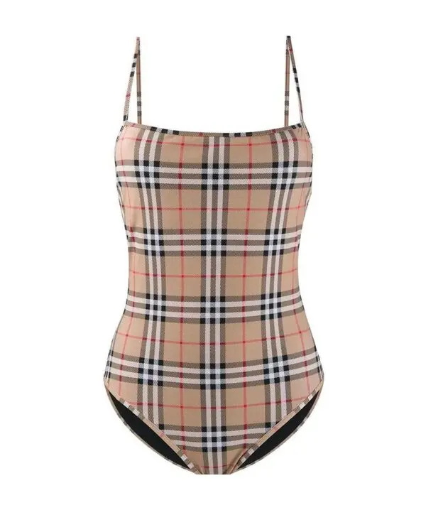 Burberry Vintage Check One-piece Swimsuit - Collection Beige