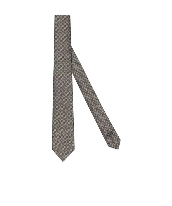 Dior Logo Patch Tie - Grey
