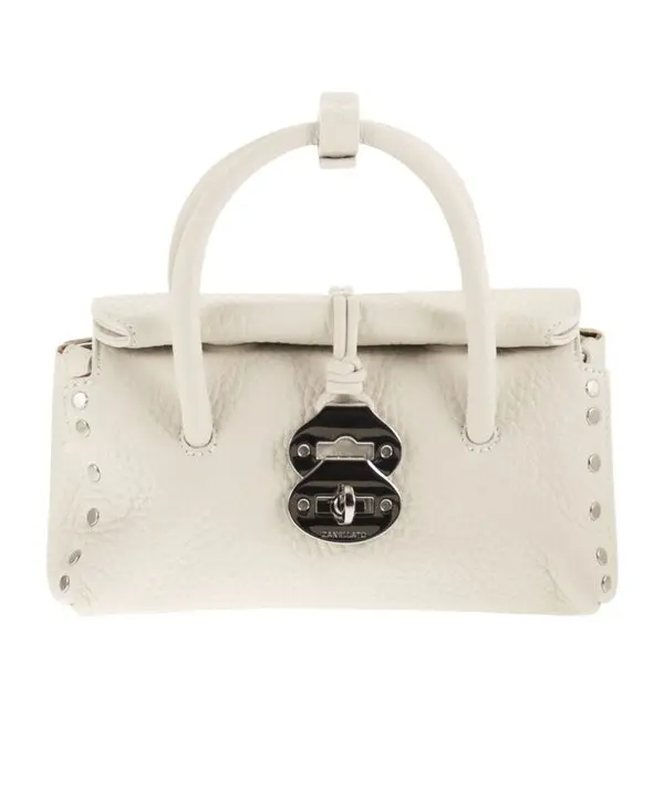 ZANELLATO Baby Top Handle Bag With Magnetic Roll Closure - White